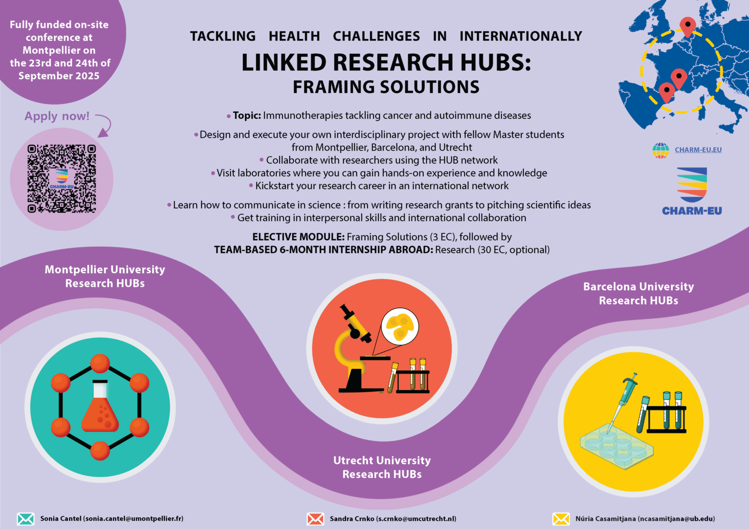 Elective module: research hubs in Utrecht & Montpellier - CHARM-EU